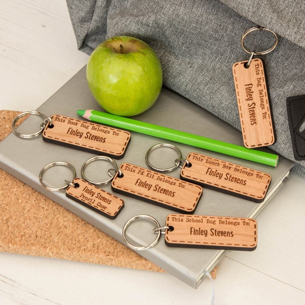 Personalised Back To School - Bag Tags Rectangle Shape Set | The Laser ...