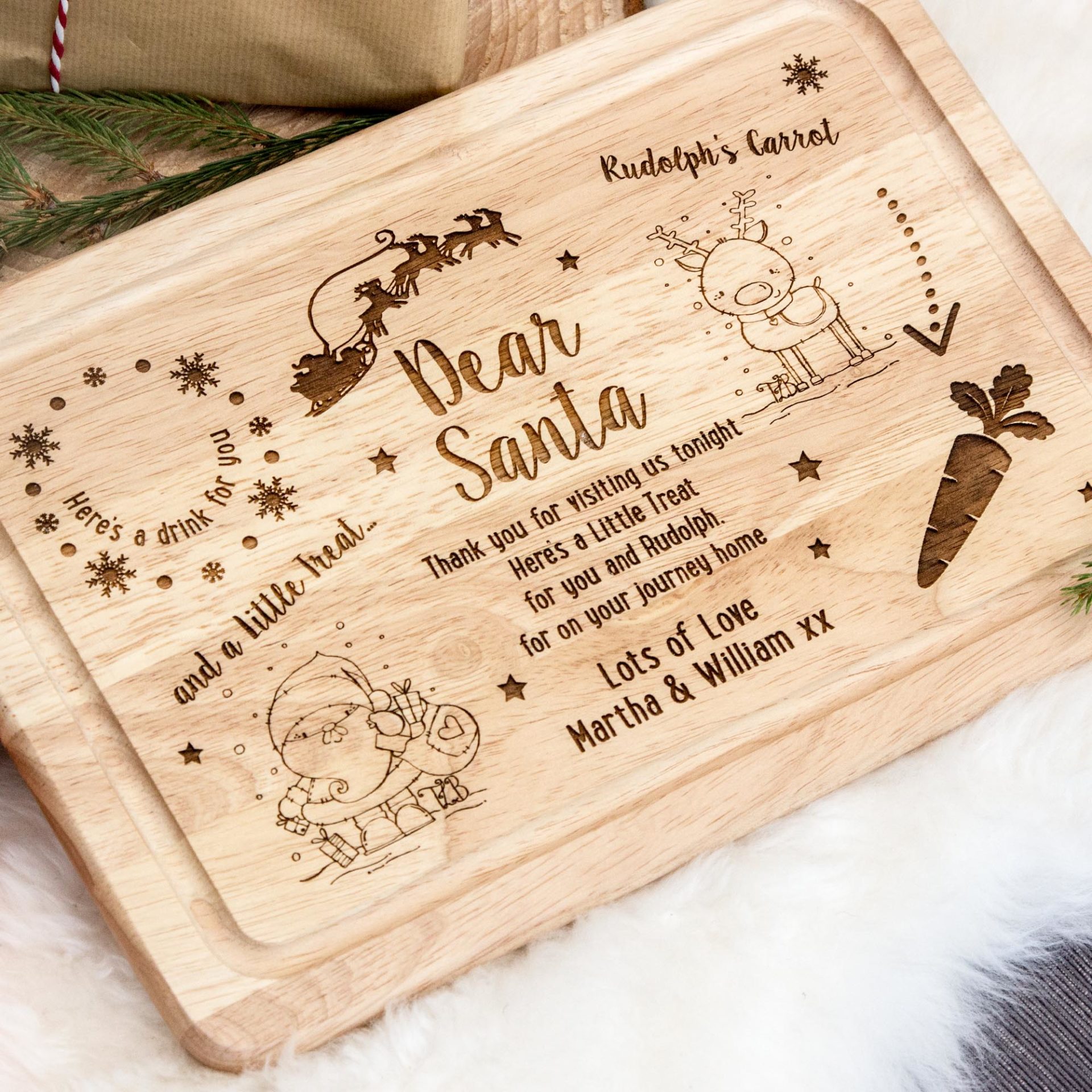 Santa Treat Plate / Board - The Laser Boutique