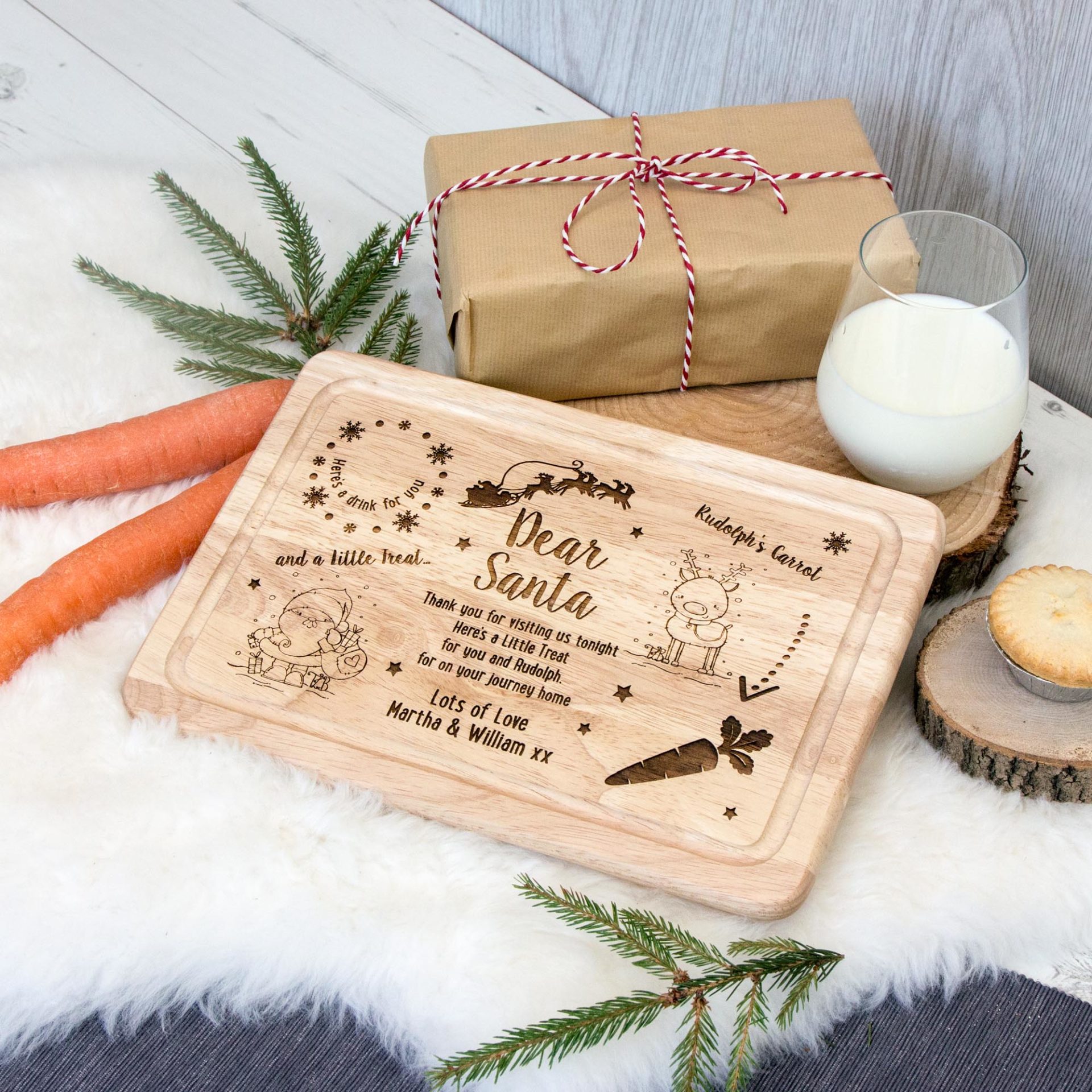 Santa Treat Plate / Board - The Laser Boutique