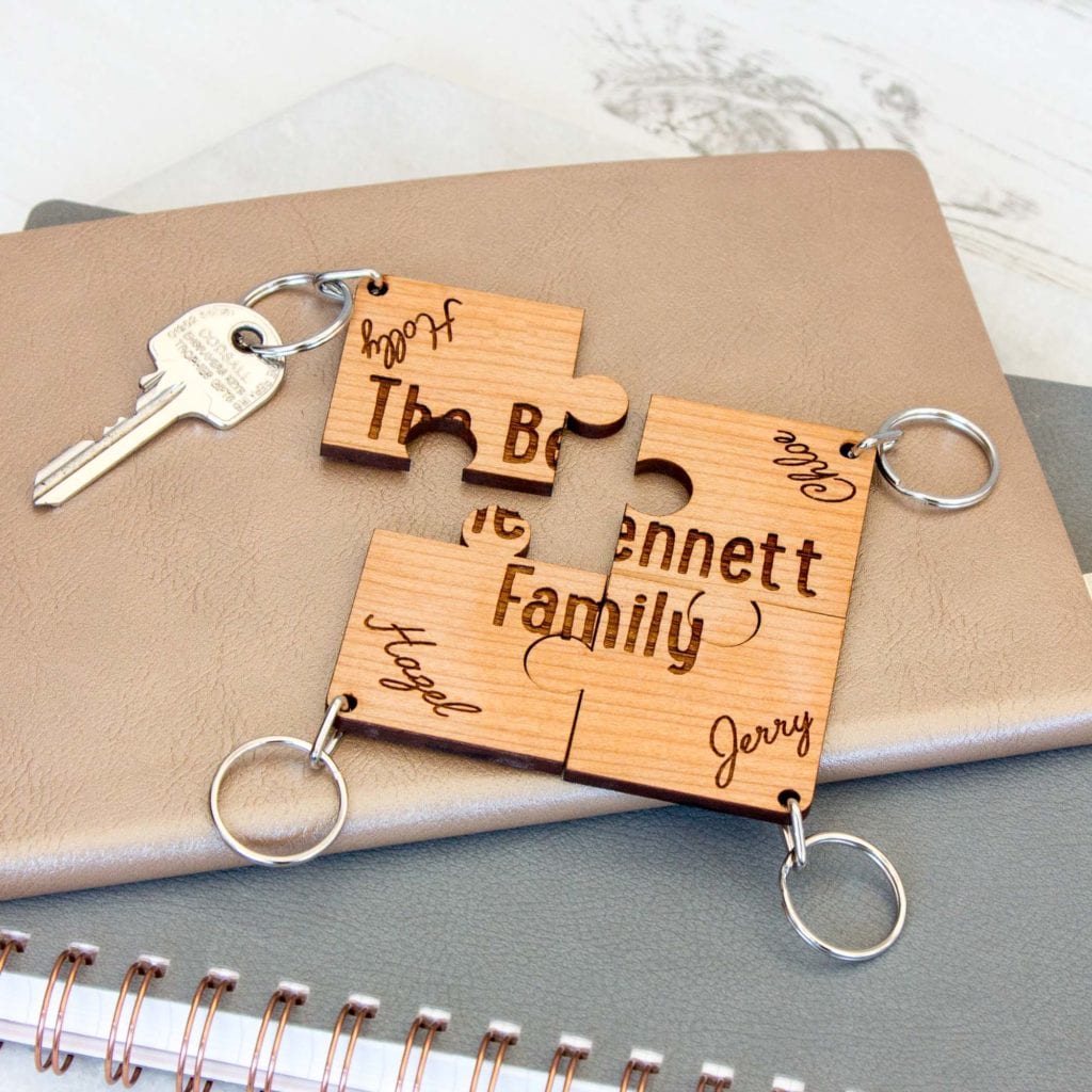 Personalised Family Jigsaw Keyrings | Personalised Gift