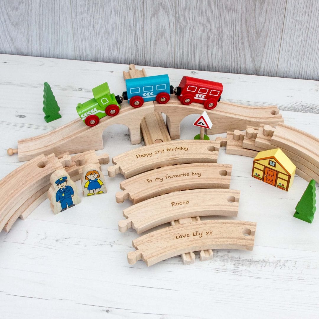 Personalised Figure Of Eight Wooden Train Set | The Laser Boutique
