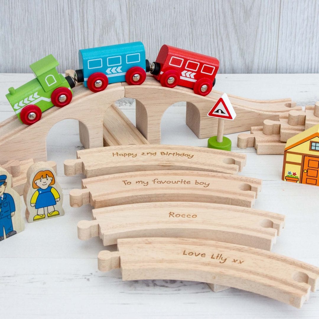 Personalised Figure Of Eight Wooden Train Set | The Laser Boutique