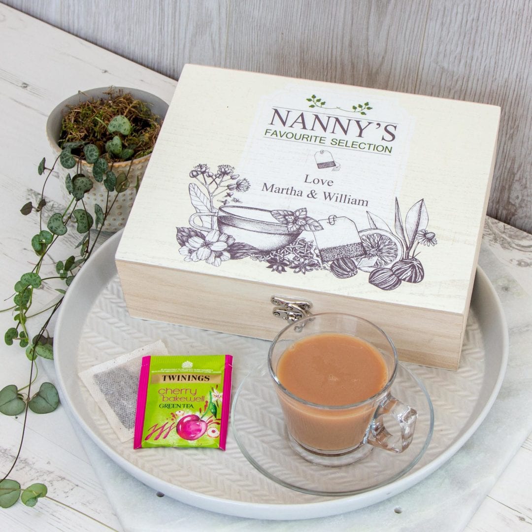 Personalised Tea Box, Tea Bag Storage Box | The Laser Boutique