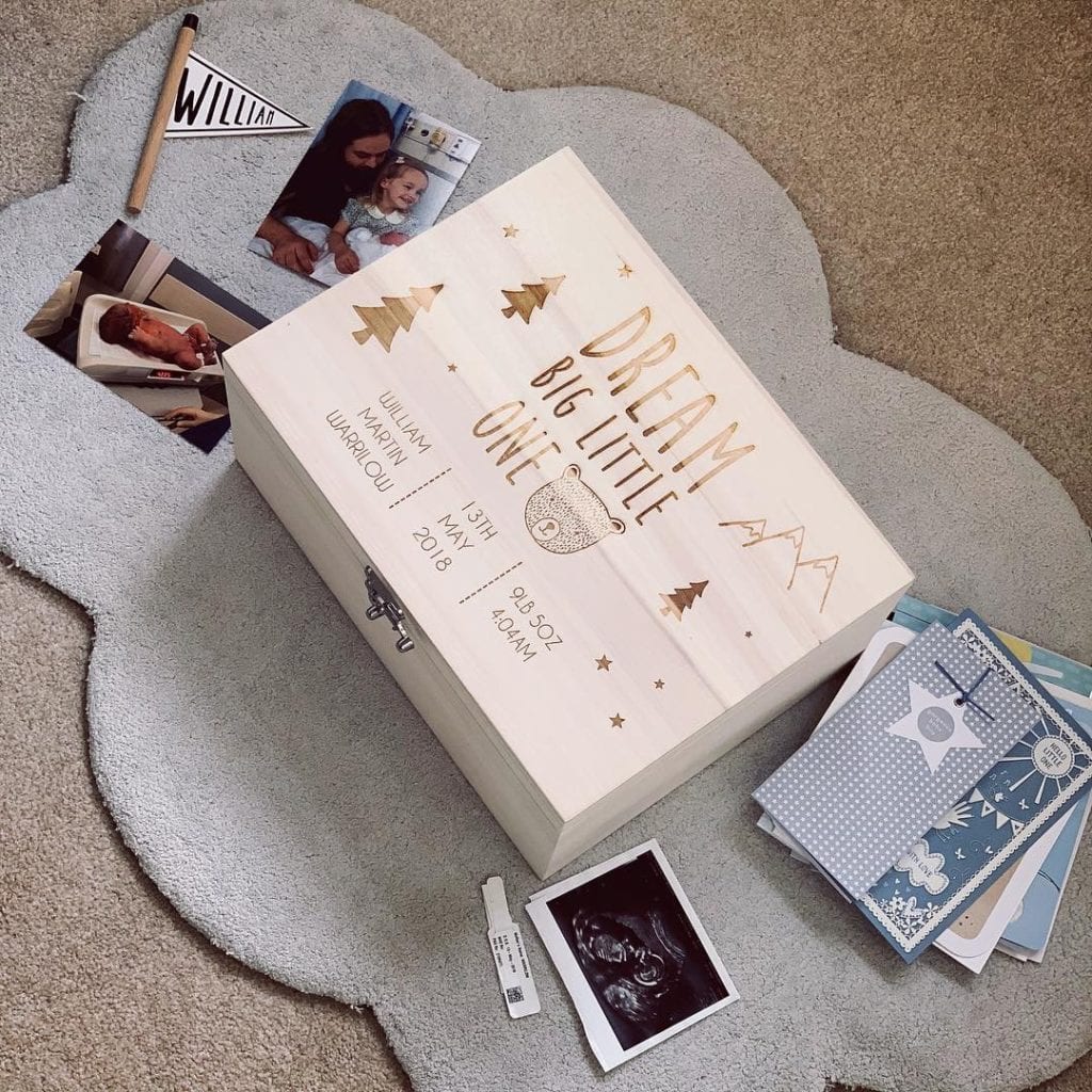 Personalised Dream Big Little One - Wooden Memory Box | The Laser Boutique