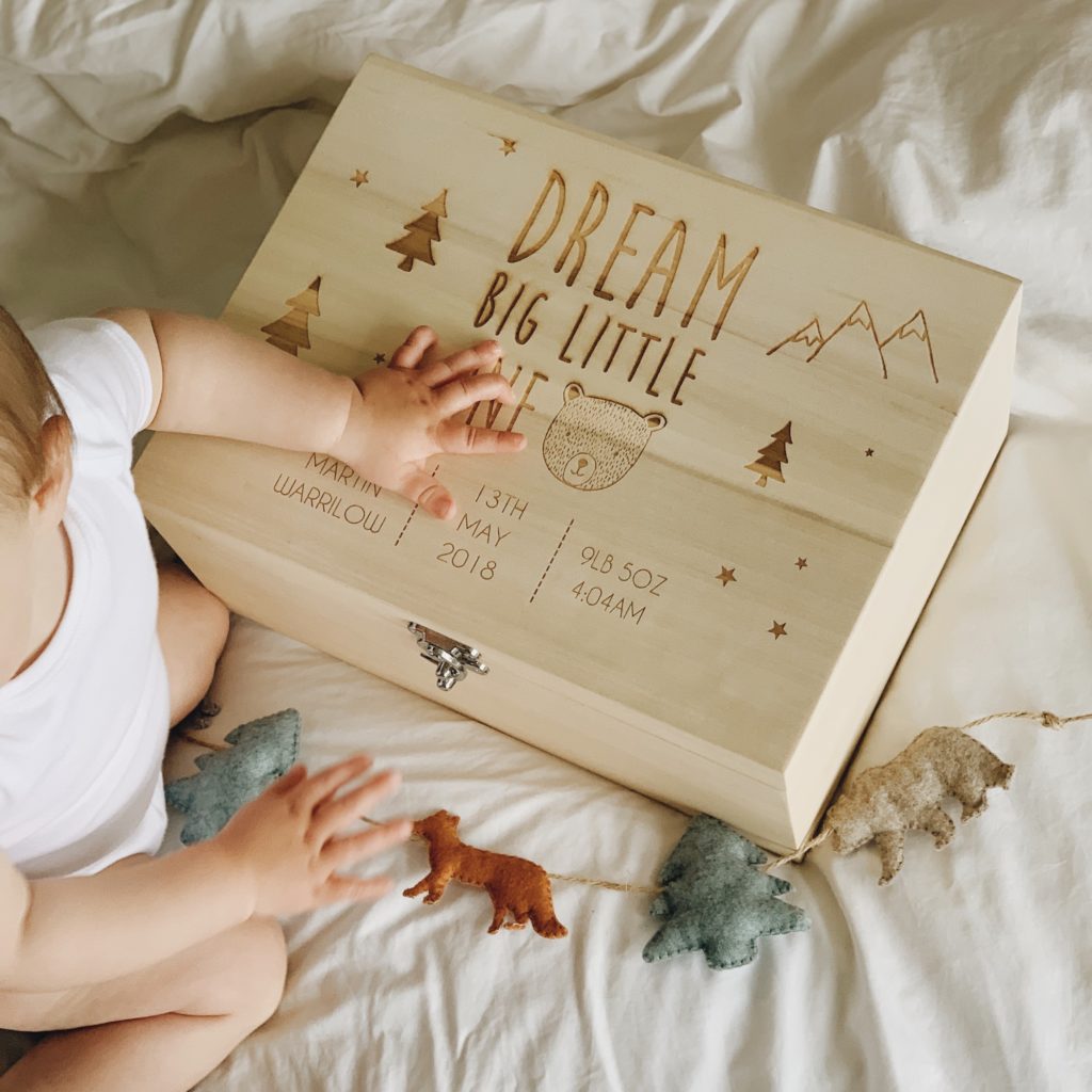 Personalised Dream Big Little One - Wooden Memory Box | The Laser Boutique