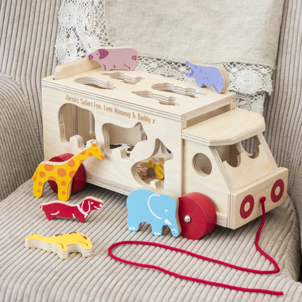 Personalised Animal Shape Lorry Pull A Long | The Laser Boutique