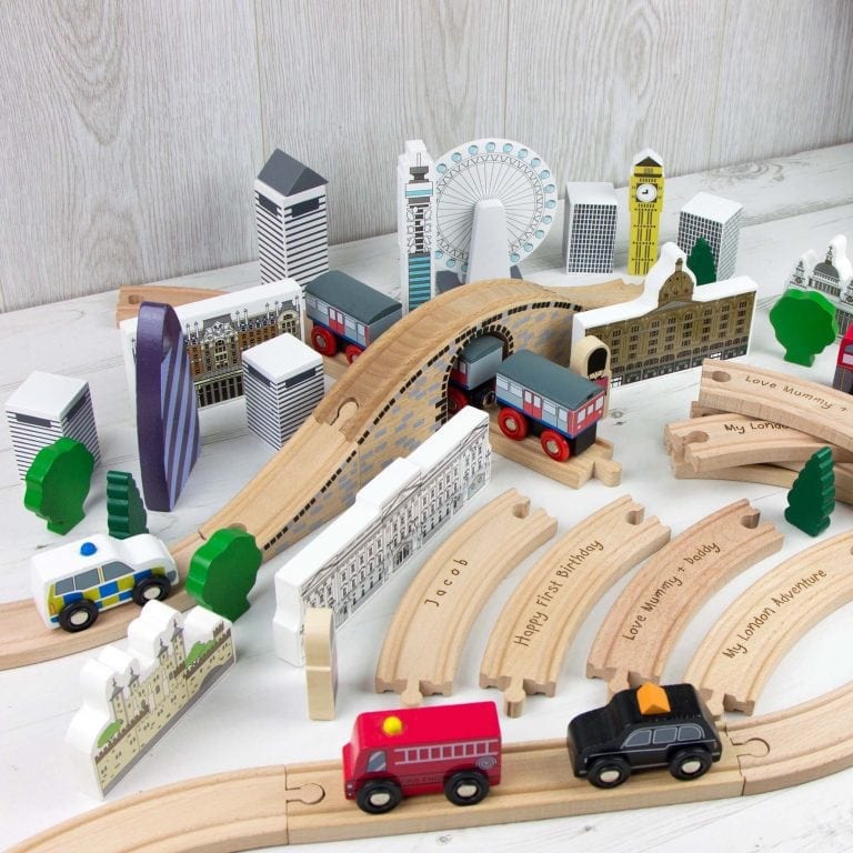 Personalised London City Wooden Train Set | The Laser Boutique