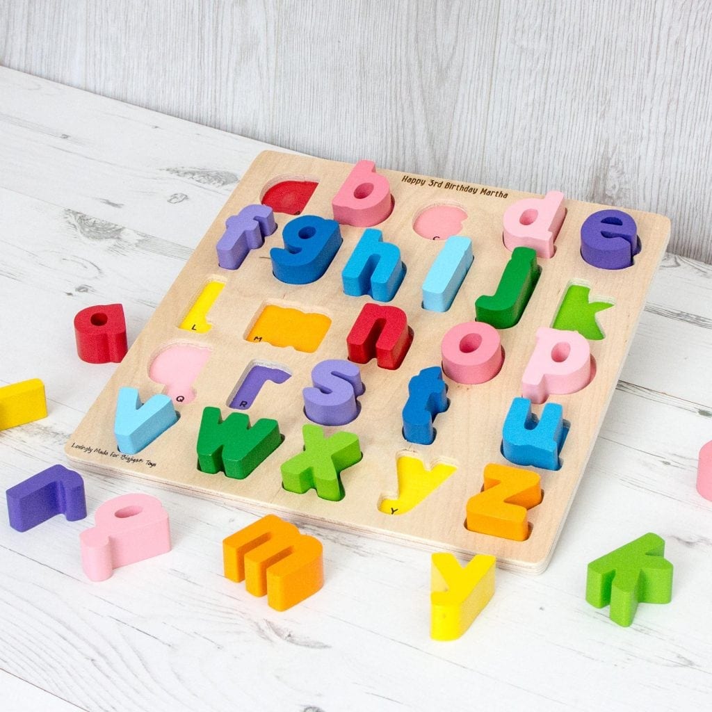 Personalised Chunky Alphabet Puzzle - Lowercase & Uppercase | The Laser ...