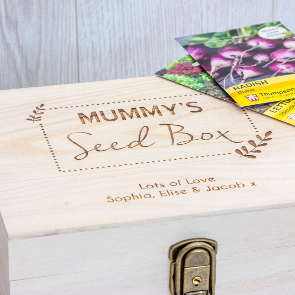 Personalised Wooden Garden Seed Box | The Laser Boutique
