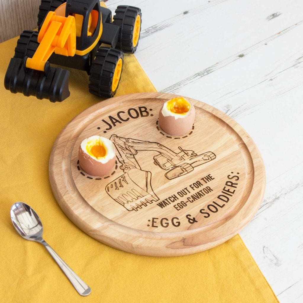 Personalised Digger Double Round Egg Board | The Laser Boutique