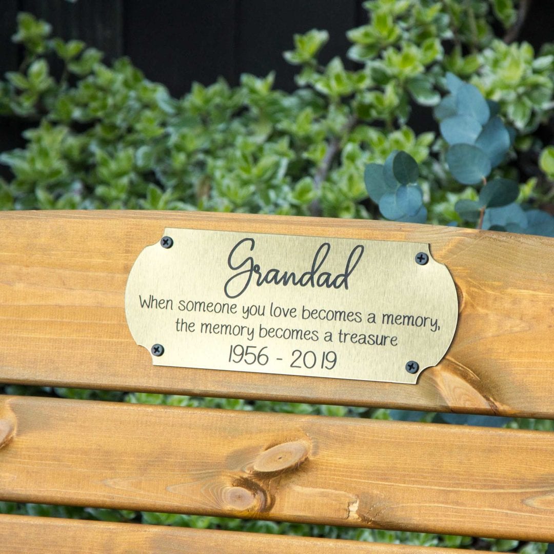 Personalised Memorial Garden Bench Plaque | The Laser Boutique