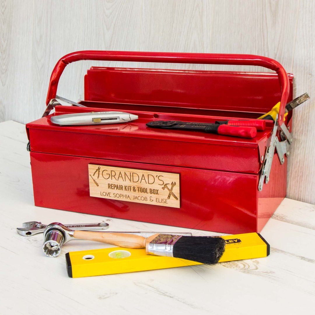 Personalised Tool Box Metal 3 Compartment With Handle