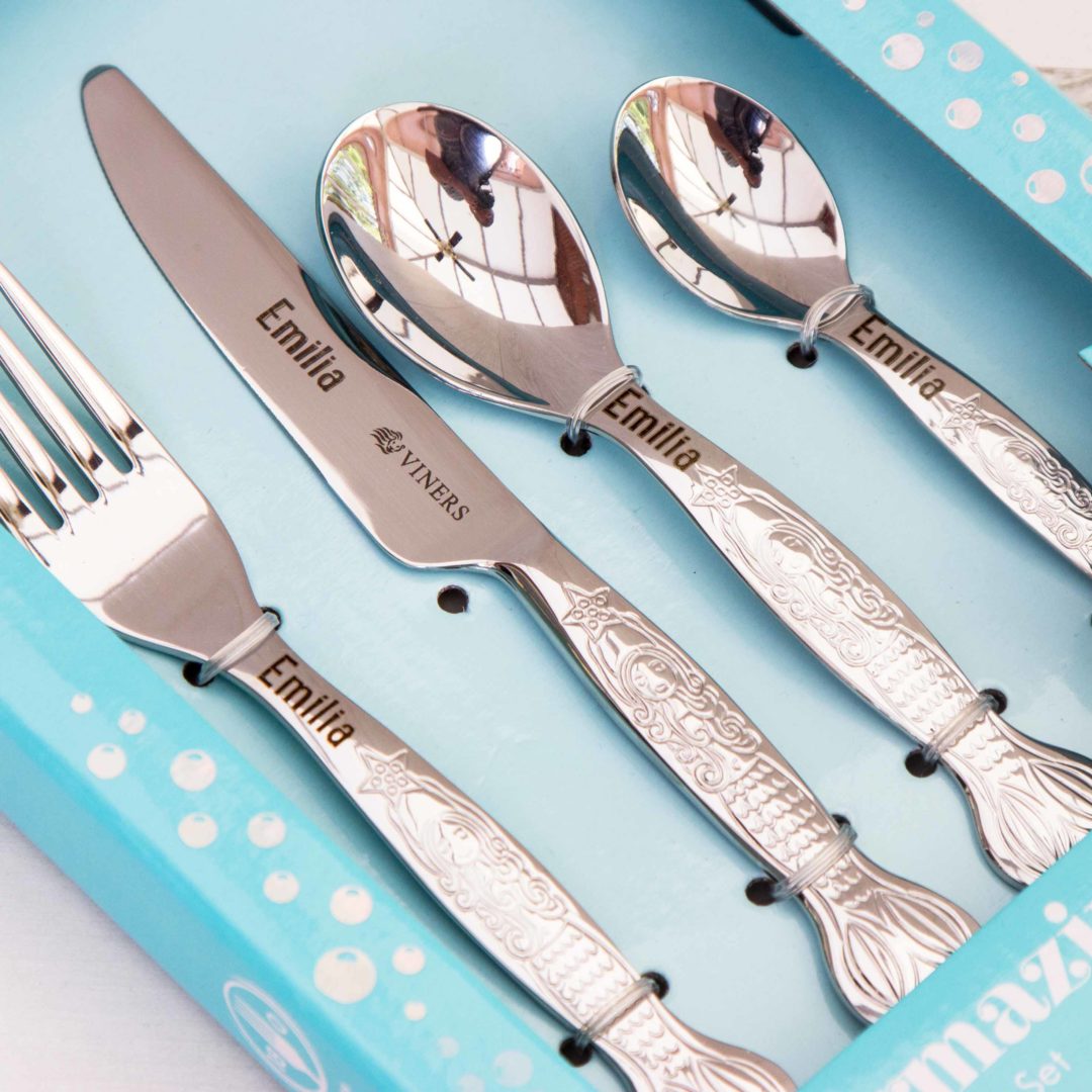 Personalised Children Cutlery Set - Mermaid | The Laser Boutique