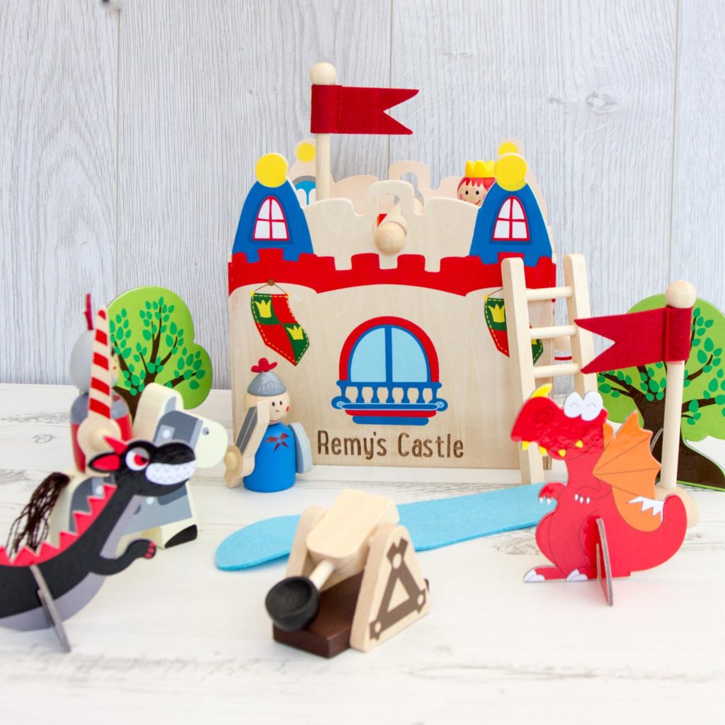 Personalised Castle Medieval Play Set Wooden Toy | The Laser Boutique