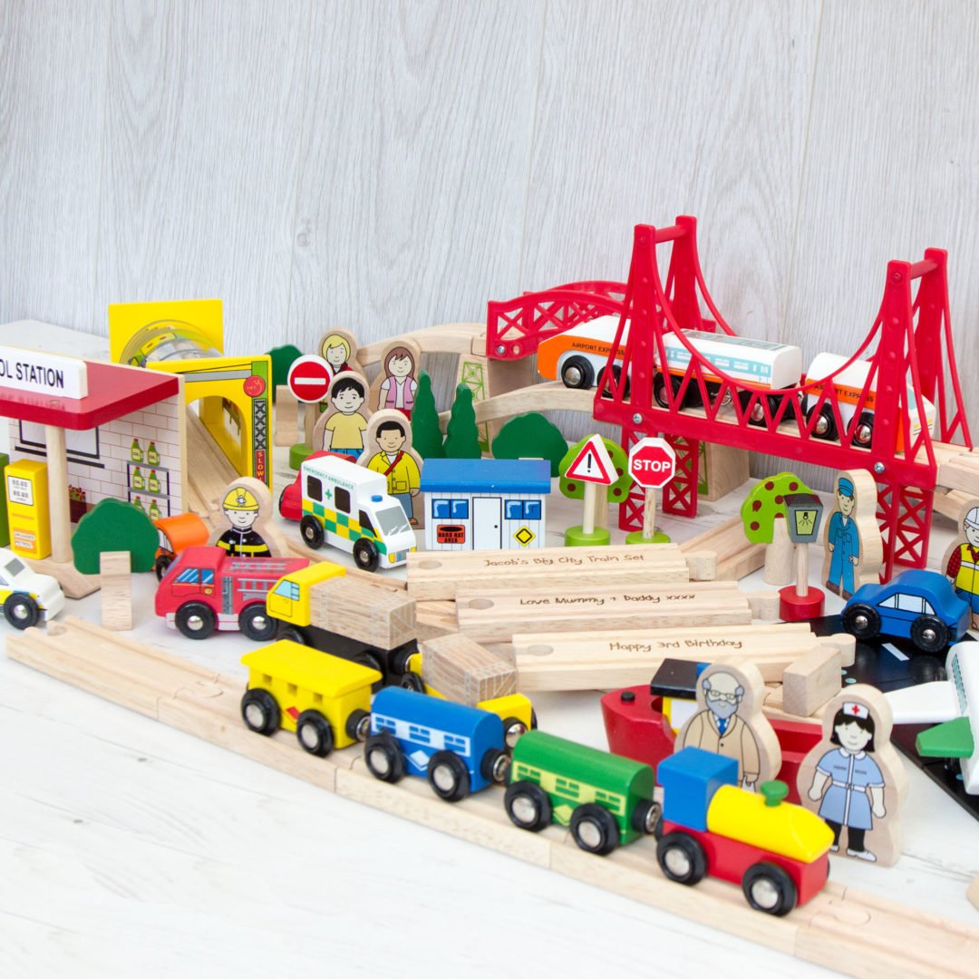 Personalised Transportation City Train Set | The Laser Boutique