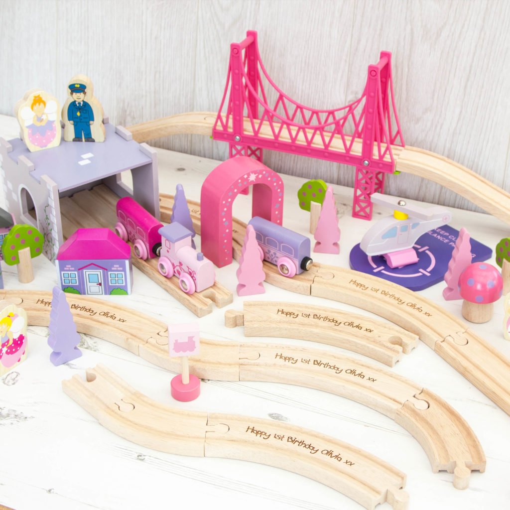 Personalised Fairy Princess Wooden Town Train Set | The Laser Boutique