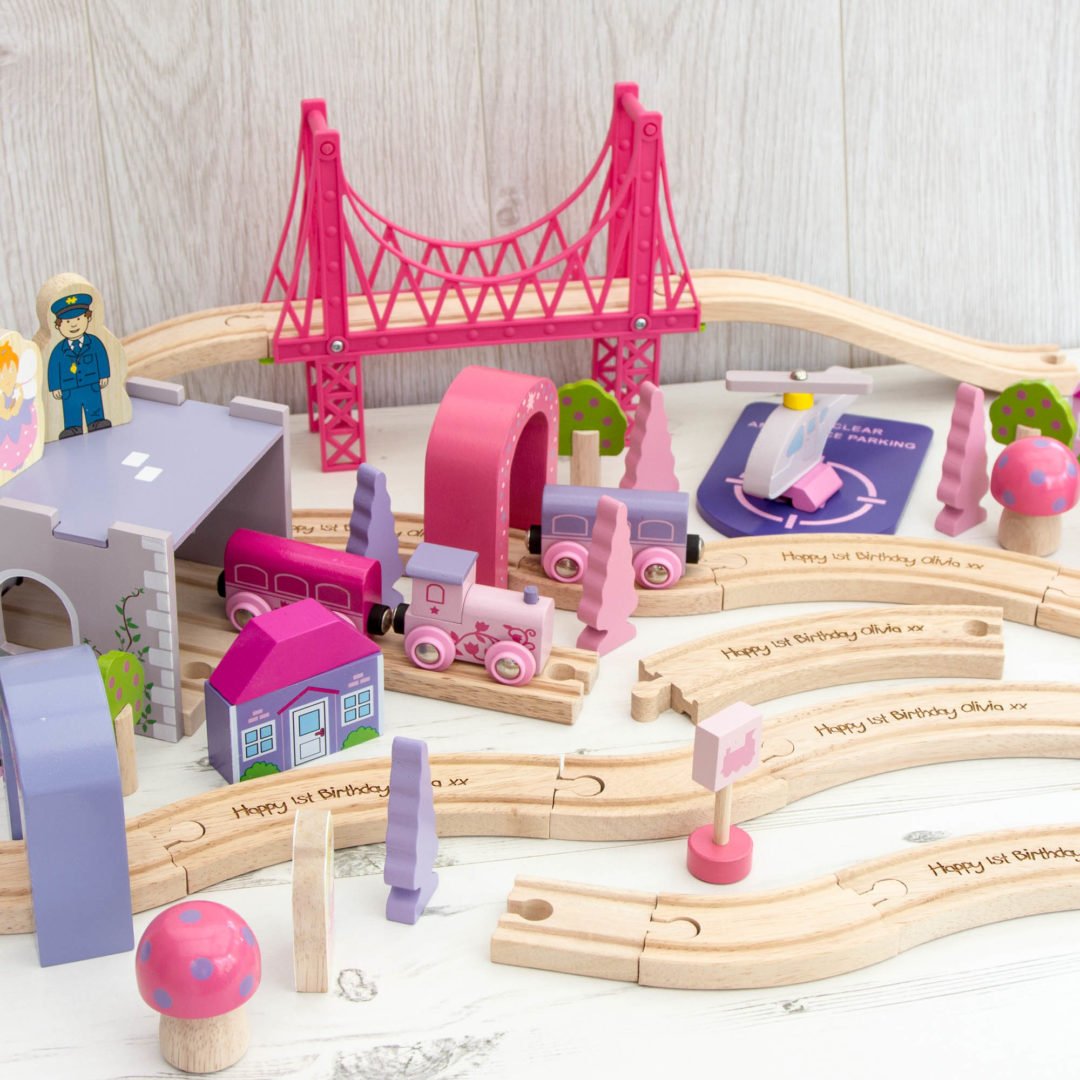 Personalised Fairy Princess Wooden Town Train Set | The Laser Boutique