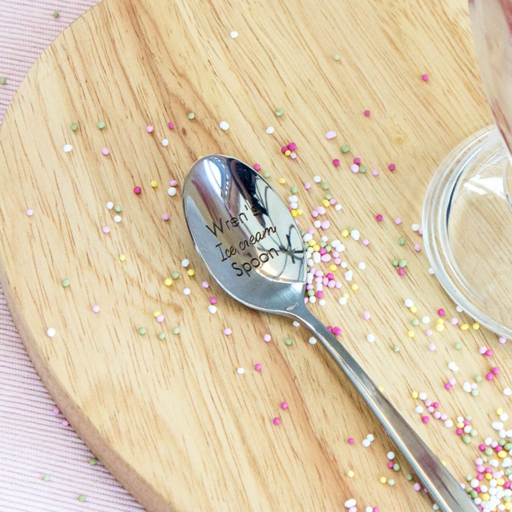 Personalised Metal Ice Cream / Sundae / Dessert Spoon | The Laser Boutique