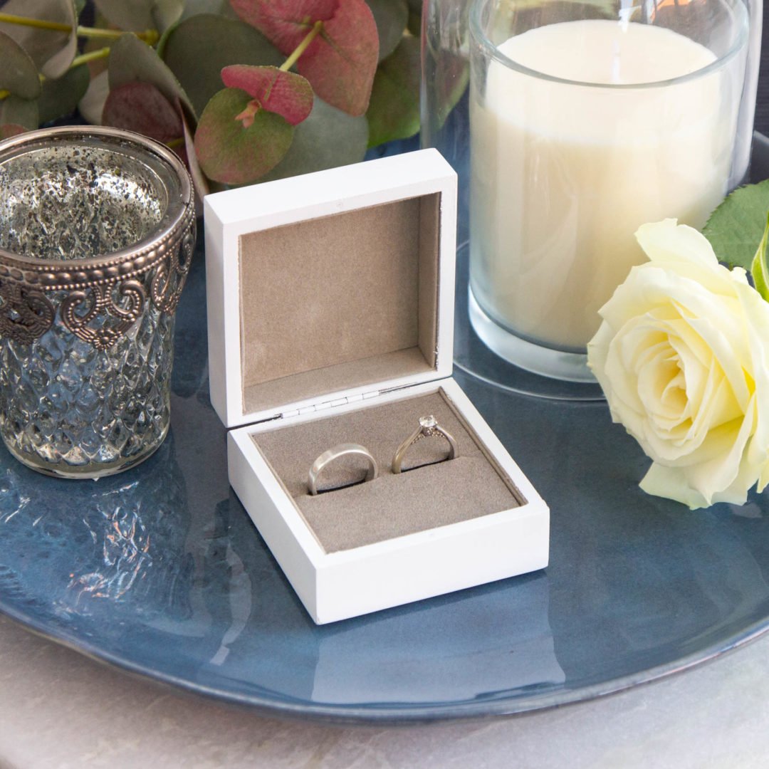 Personalised Wedding Ring Box Purple Floral | The Laser Boutique