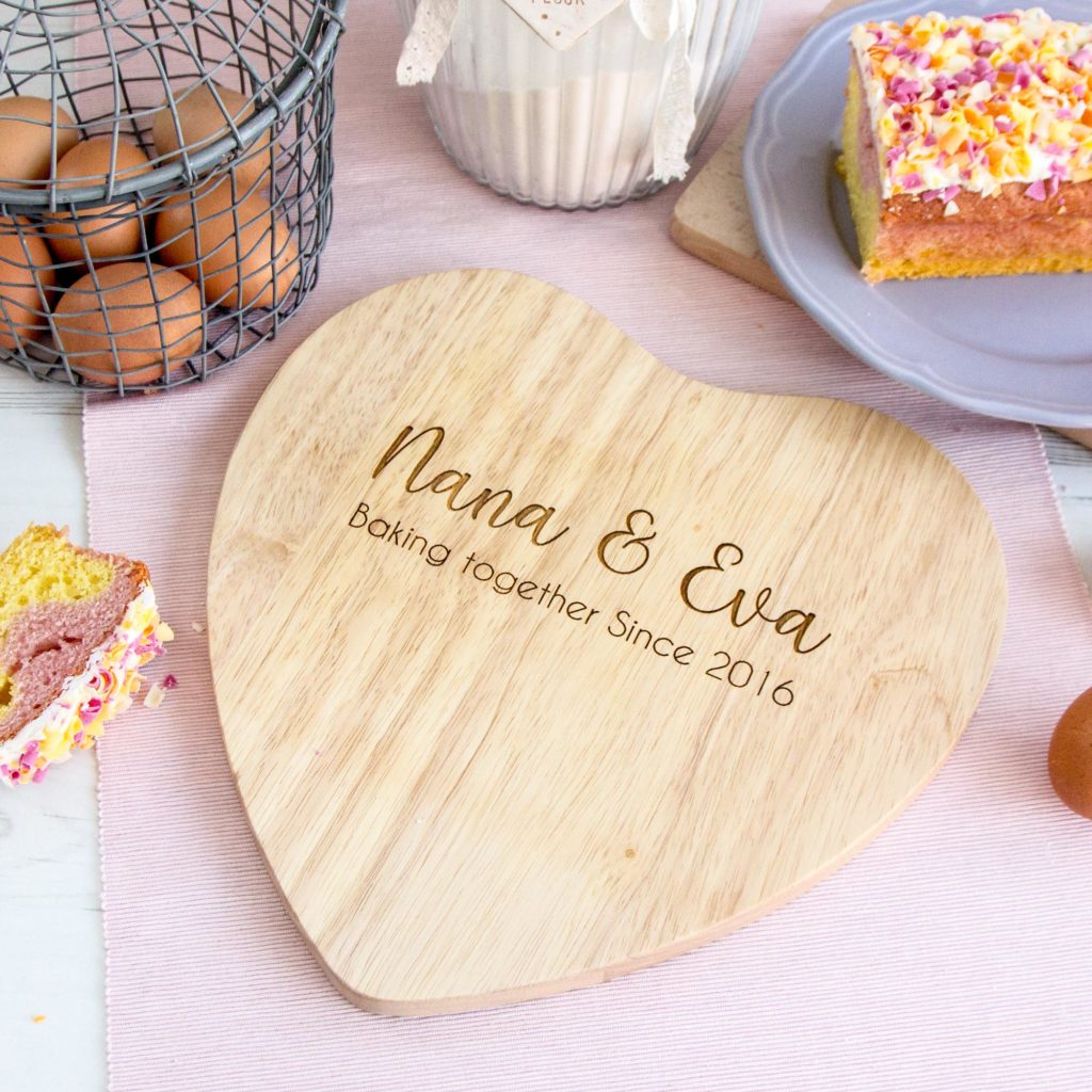Personalised Heart Baking Chopping Board | The Laser Boutique