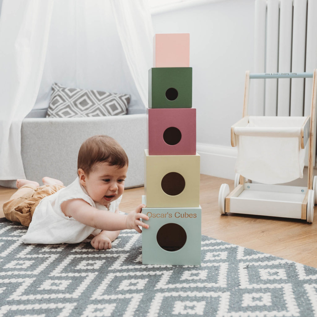 Personalised Kids Concept Pastel Stacking Cubes | The Laser Boutique