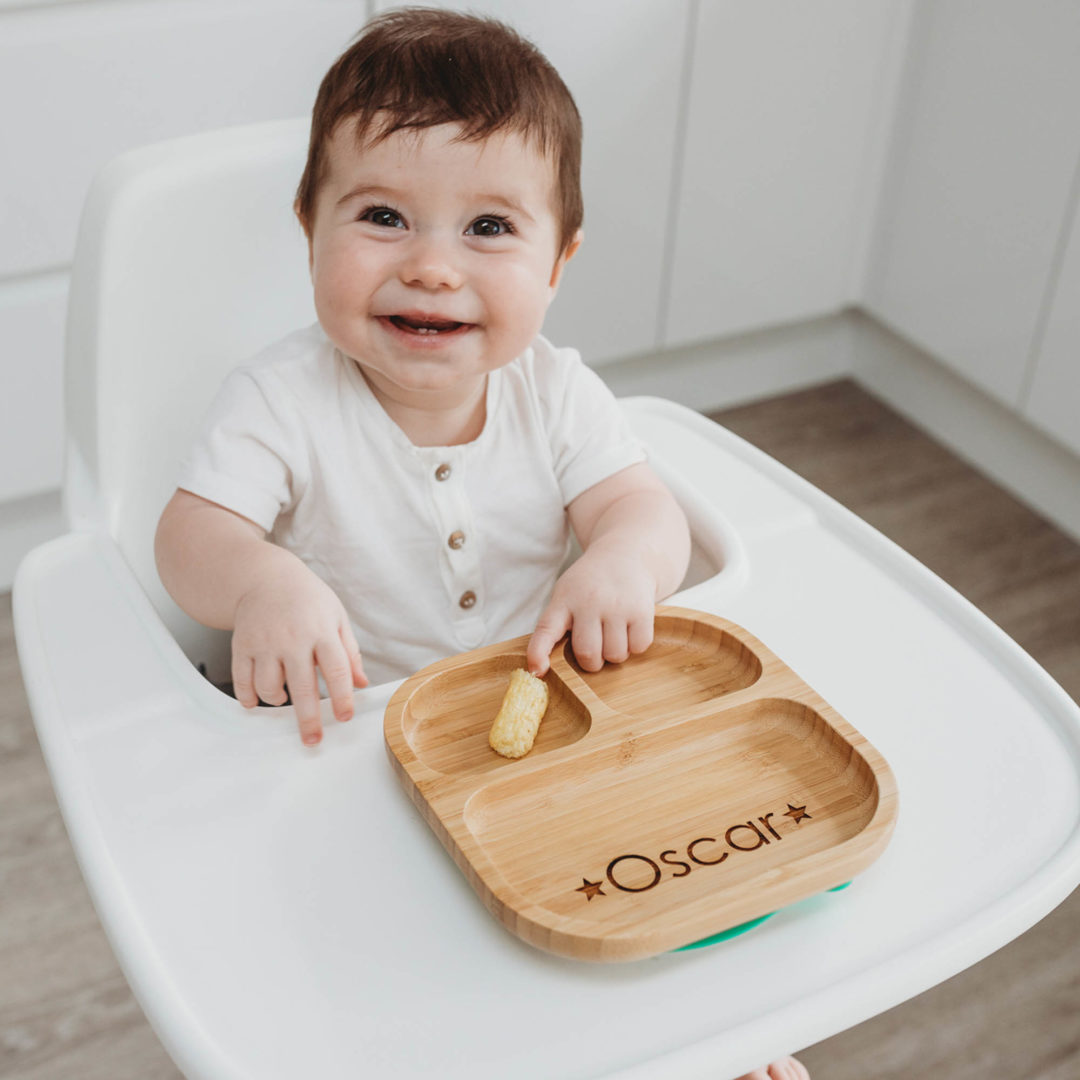 Personalised Children's Square Wooden Bamboo Plate | The Laser Boutique