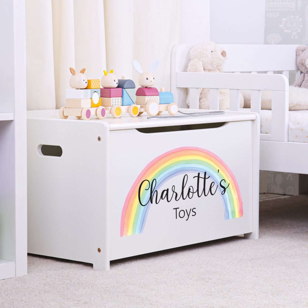 Personalised Toy Box Rainbow Children's Storage Box | The Laser Boutique