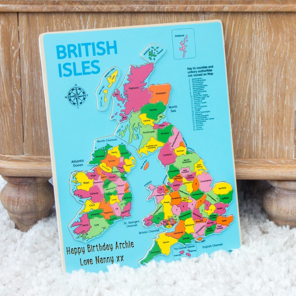 Personalised British Isles Inset Puzzle | The Laser Boutique