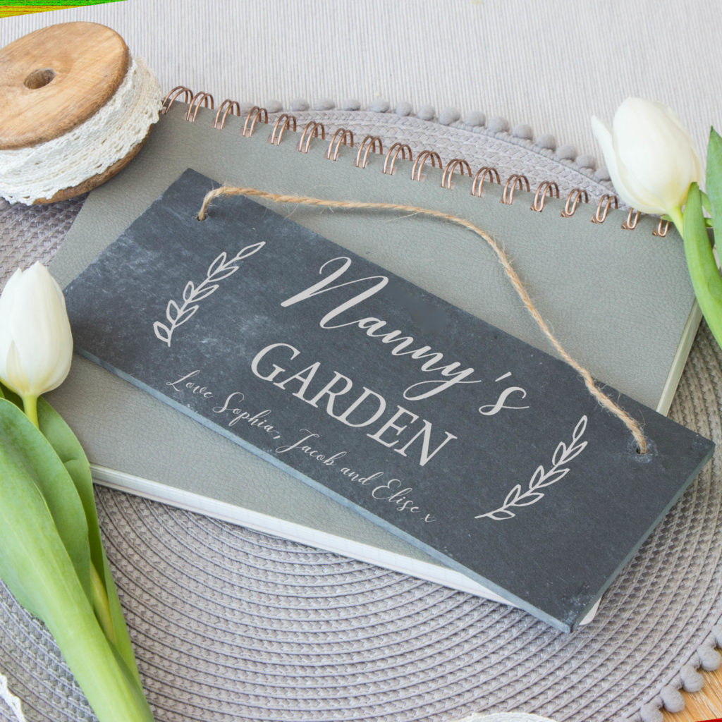 Personalised Hanging Slate Plaque - Garden | The Laser Boutique