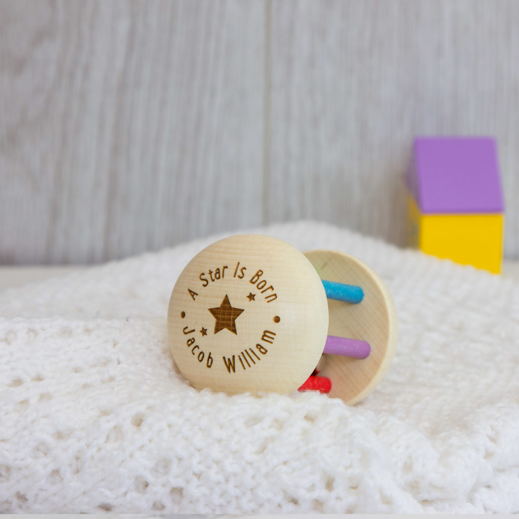 Personalised Rainbow Rattle | The Laser Boutique
