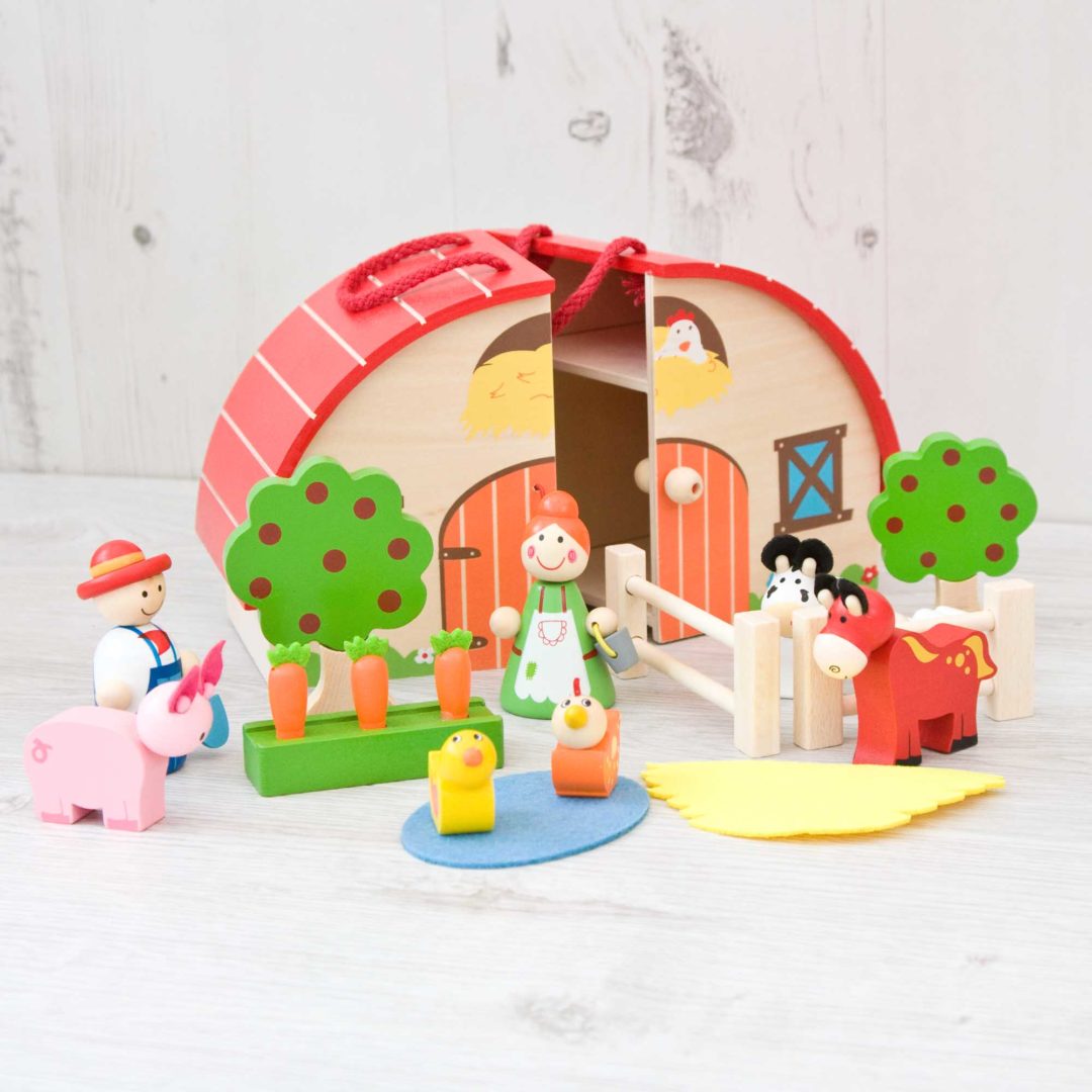 Personalised Farm House Play Set Wooden Toy | The Laser Boutique