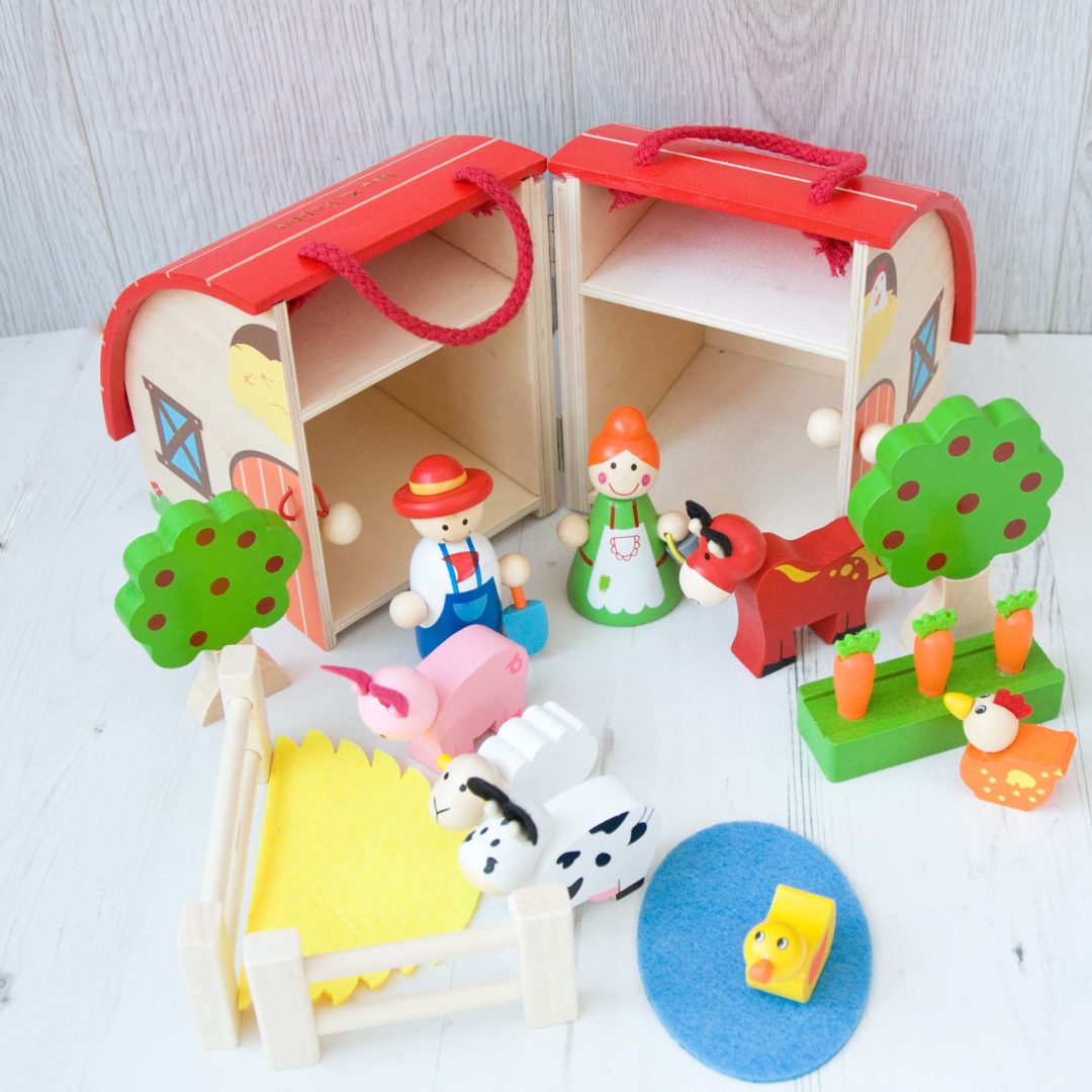 Personalised Farm House Play Set Wooden Toy | The Laser Boutique
