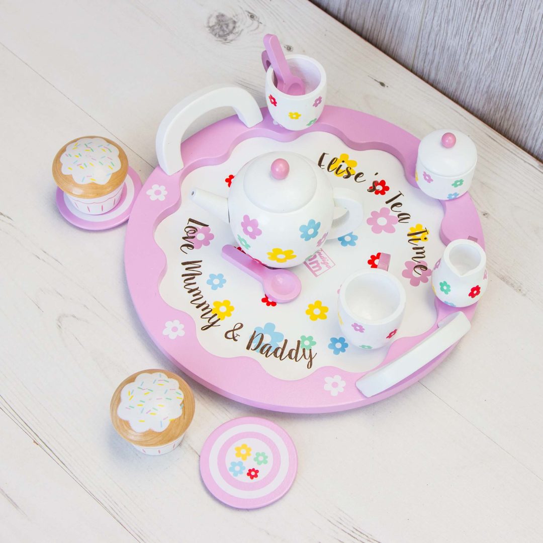 Personalised Flower Tea Set Indigo Jam | The Laser Boutique