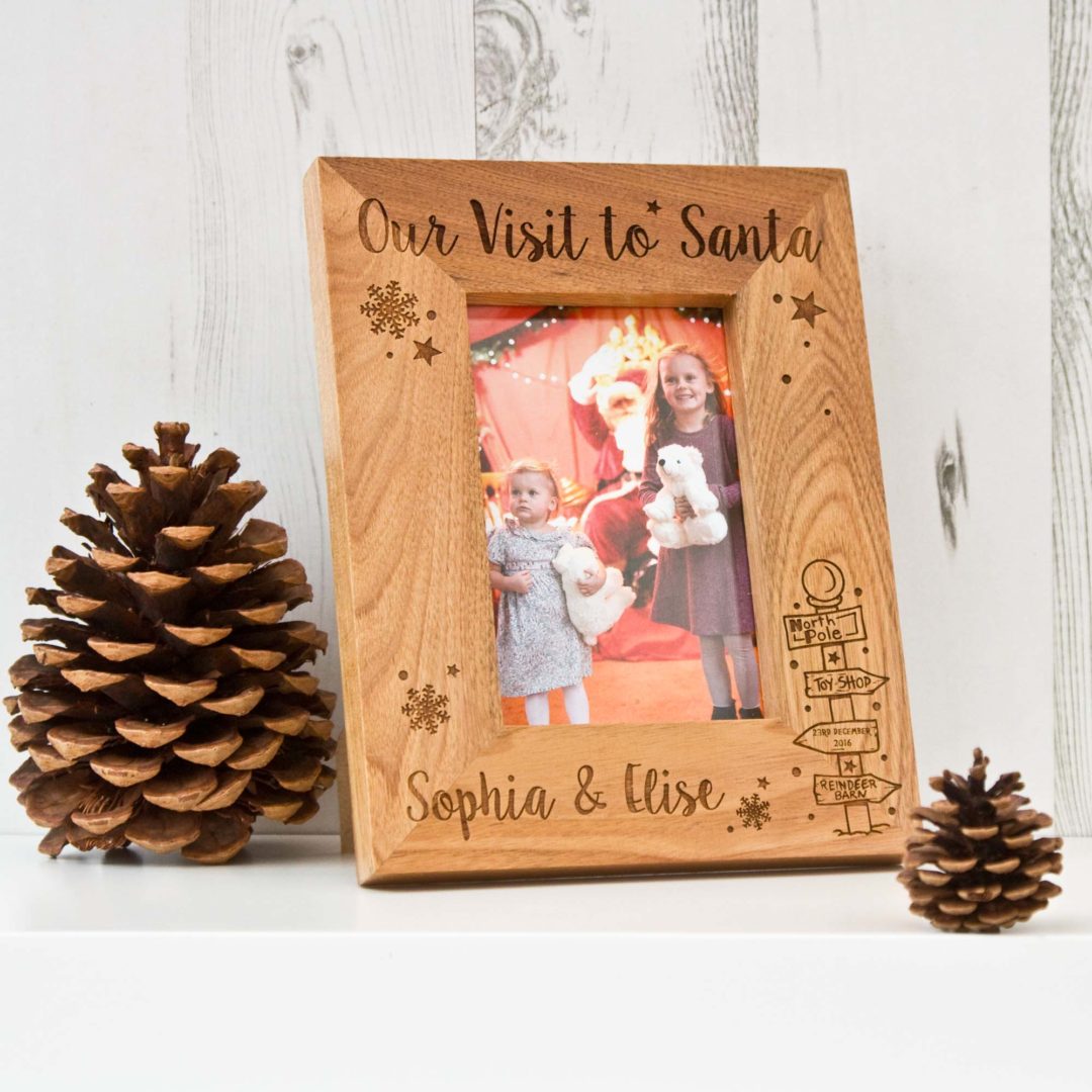Personalised SOLID OAK 'We Visited Santa' Picture Frame | The Laser ...