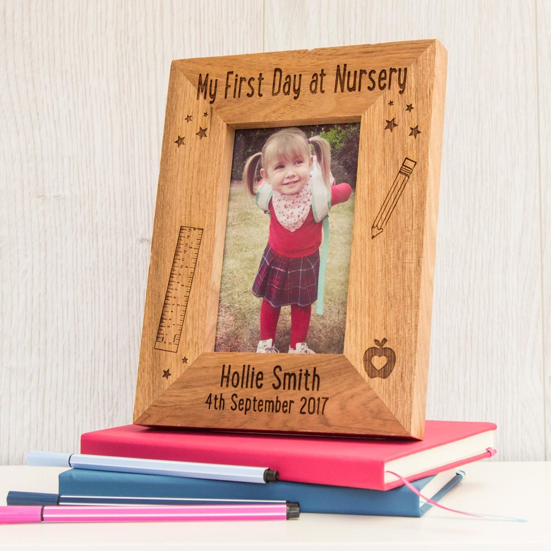 Personalised SOLID OAK 'Back To School' Picture Frame | The Laser Boutique
