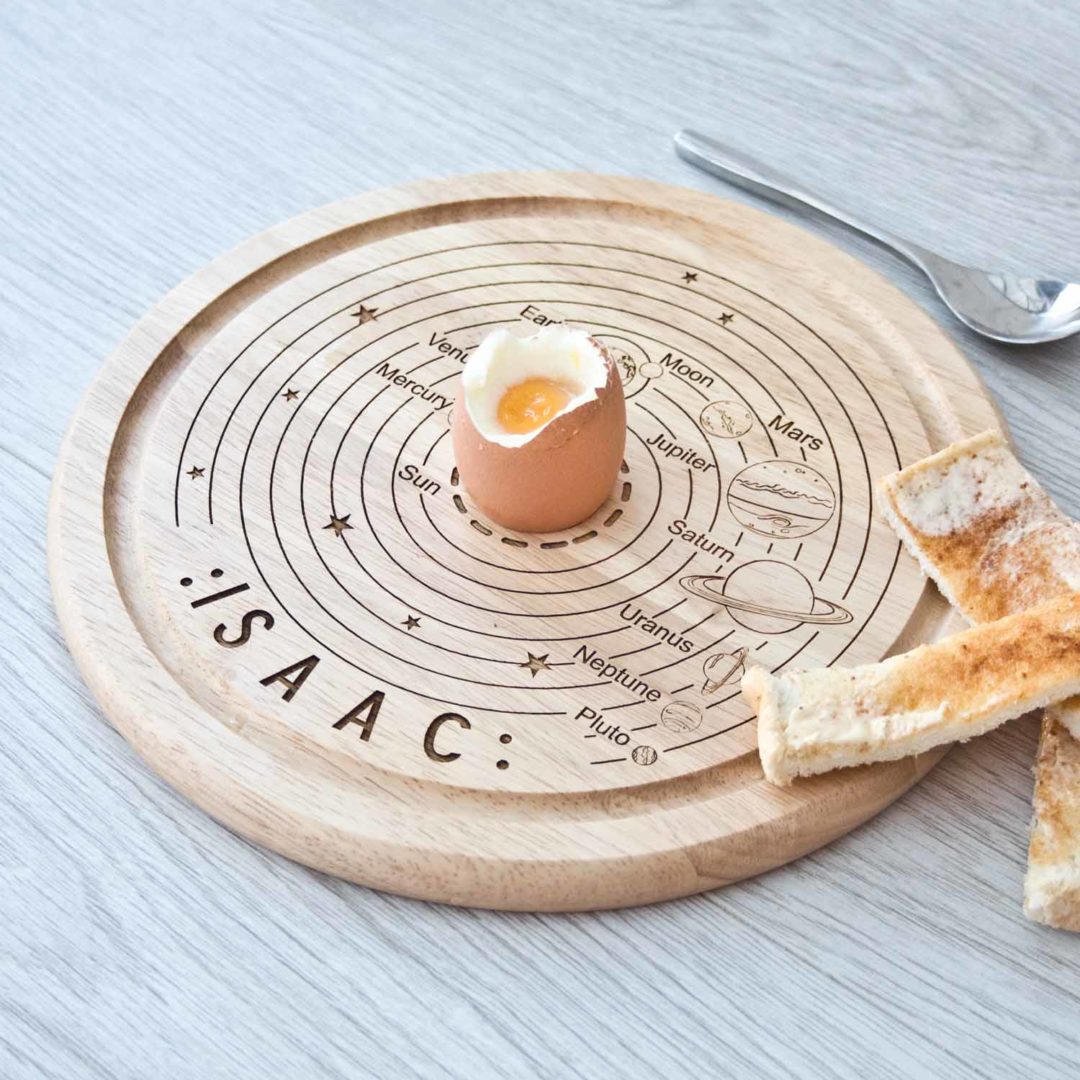Personalised Solar System Round Egg Board | The Laser Boutique