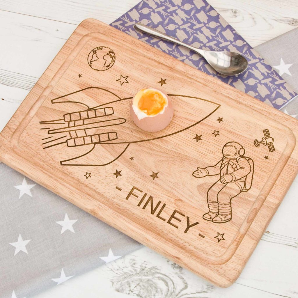 Personalised Rocket Ship Rectangle Egg Board | The Laser Boutique