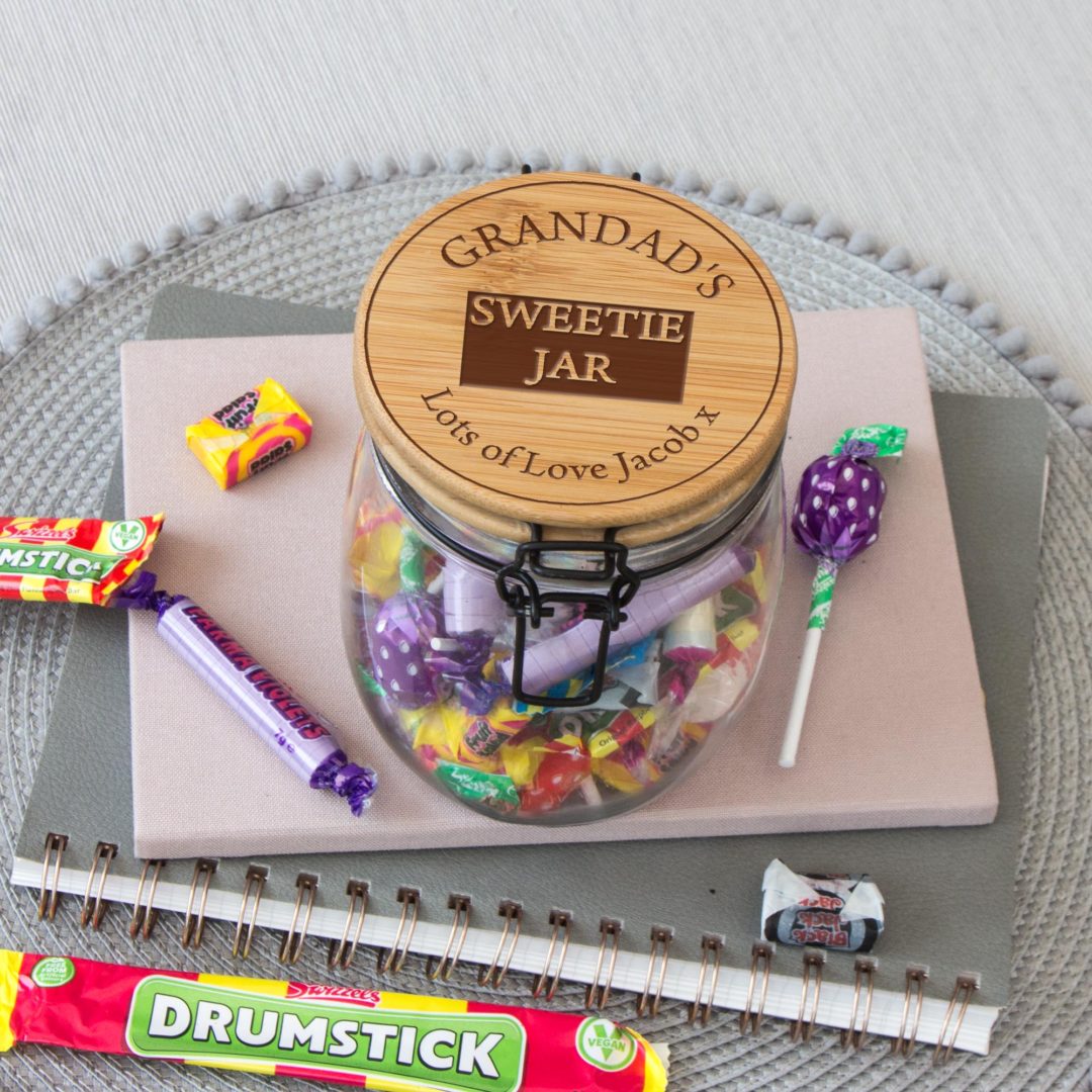 Personalised Glass Sweetie Jar | The Laser Boutique