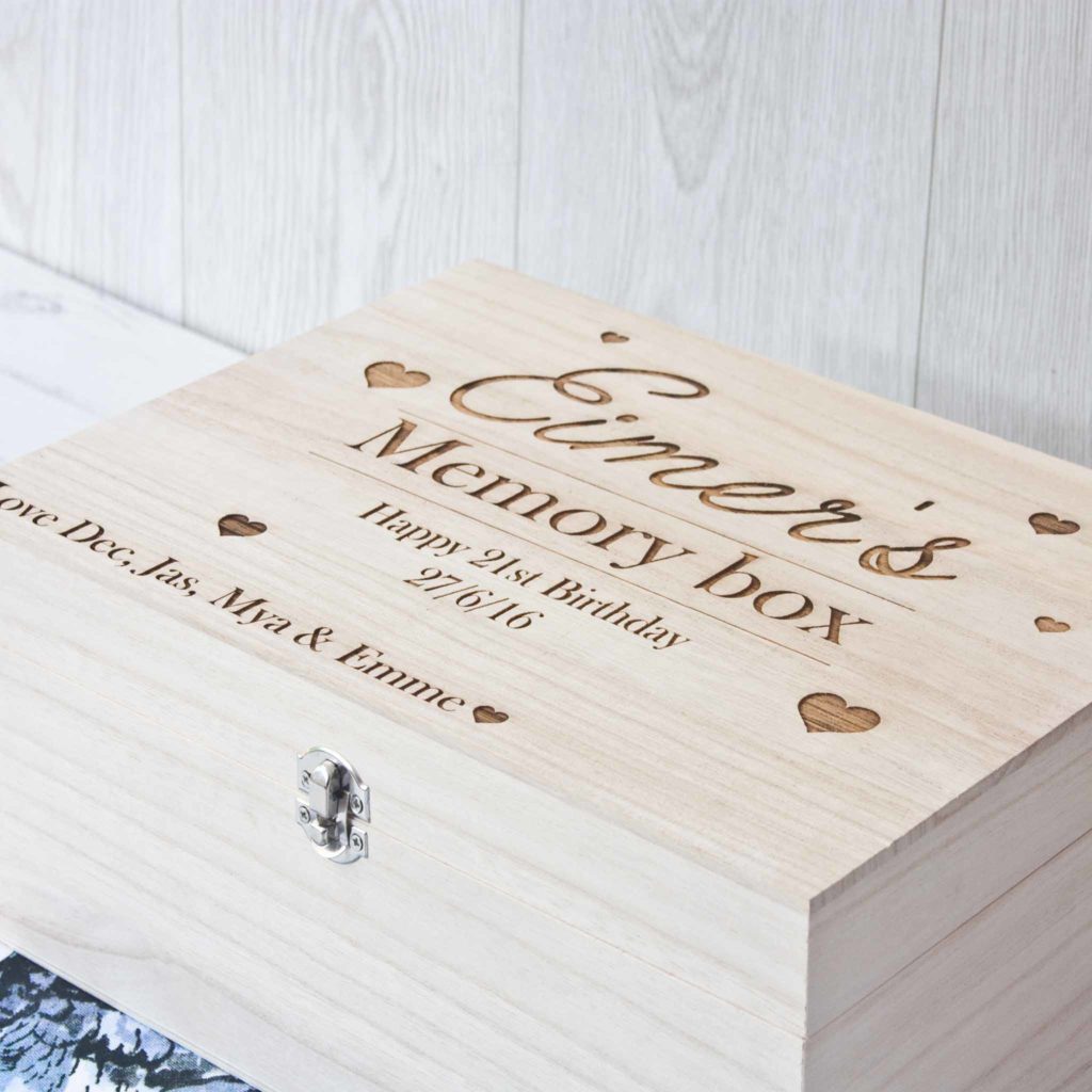 Personalised Wooden Memory Box For New Baby
