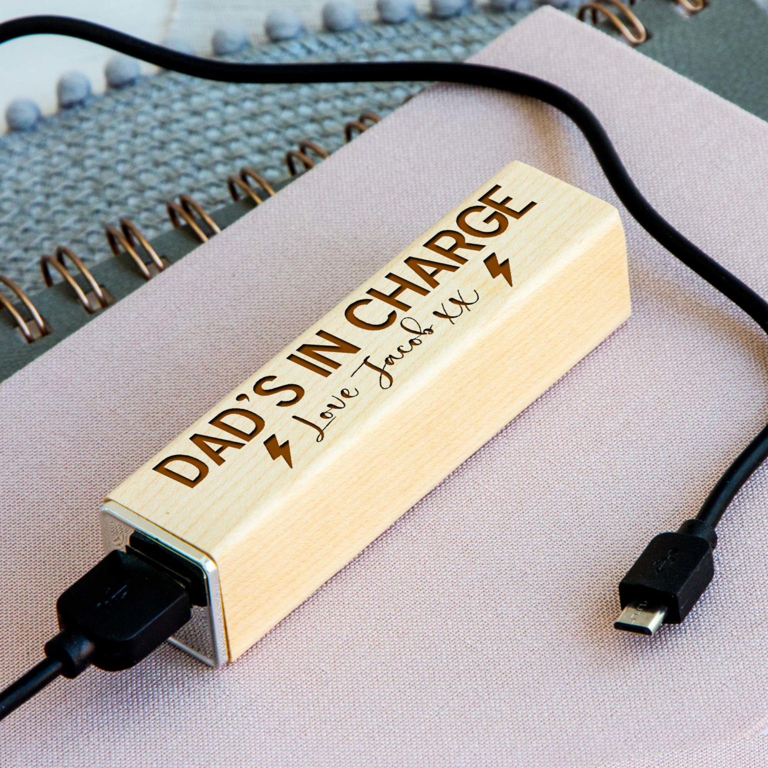 Personalised Wooden Power Bank | The Laser Boutique