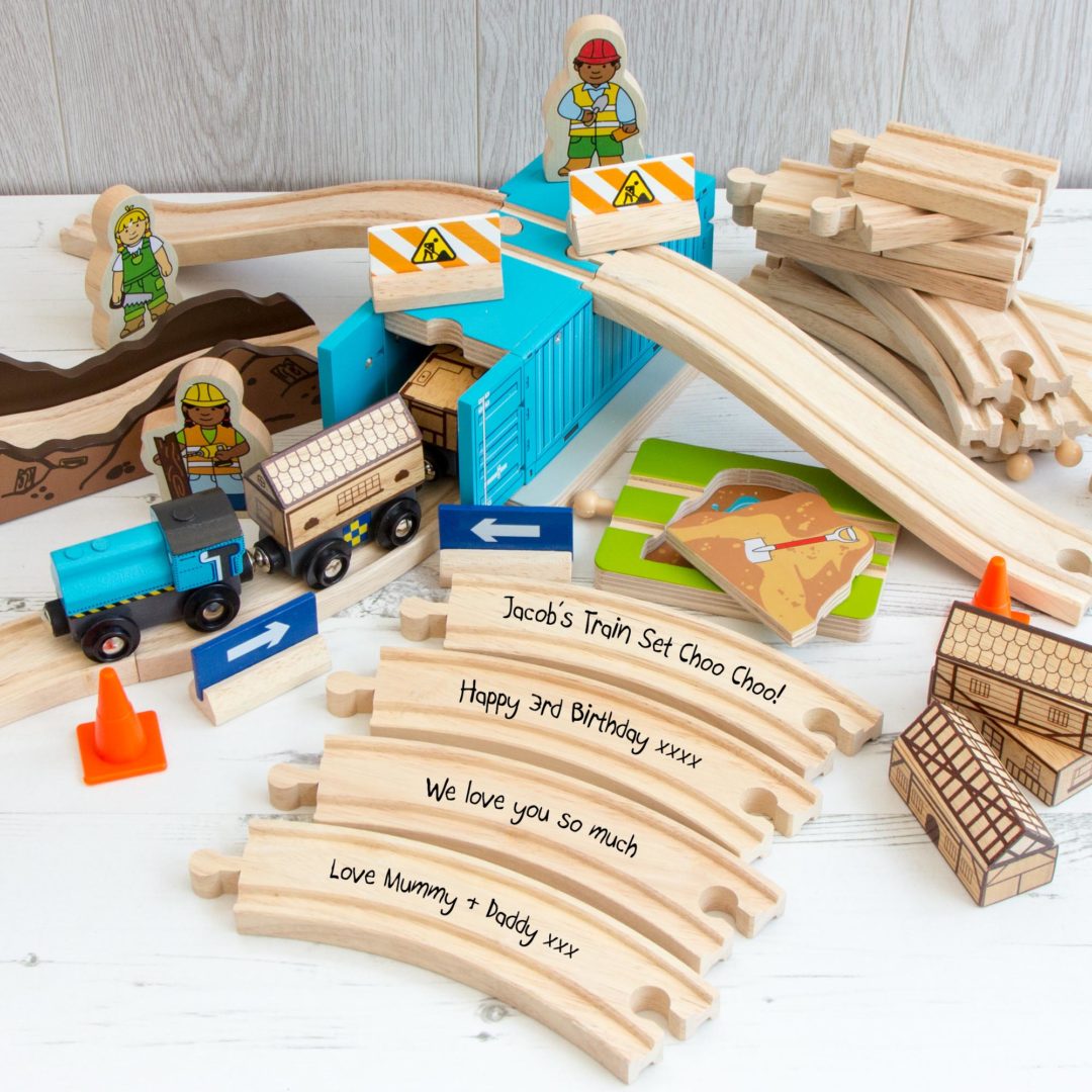 Personalised Construction Train Set | The Laser Boutique