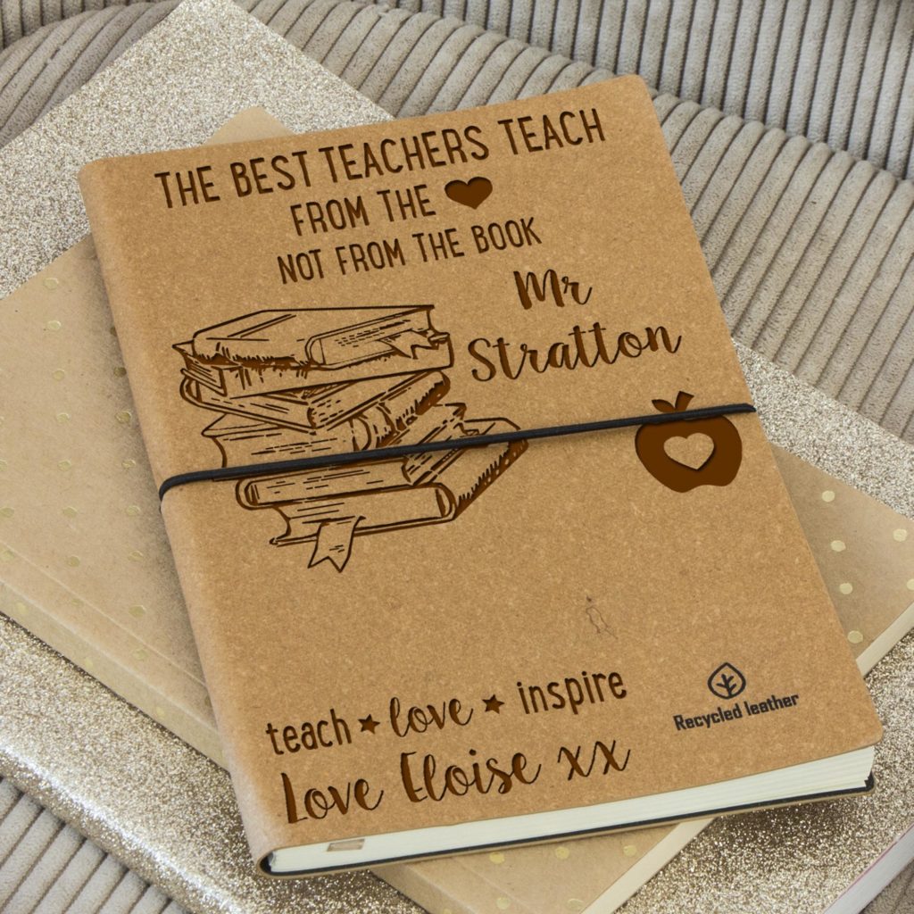 Personalised Teacher Leather Notebook | The Laser Boutique
