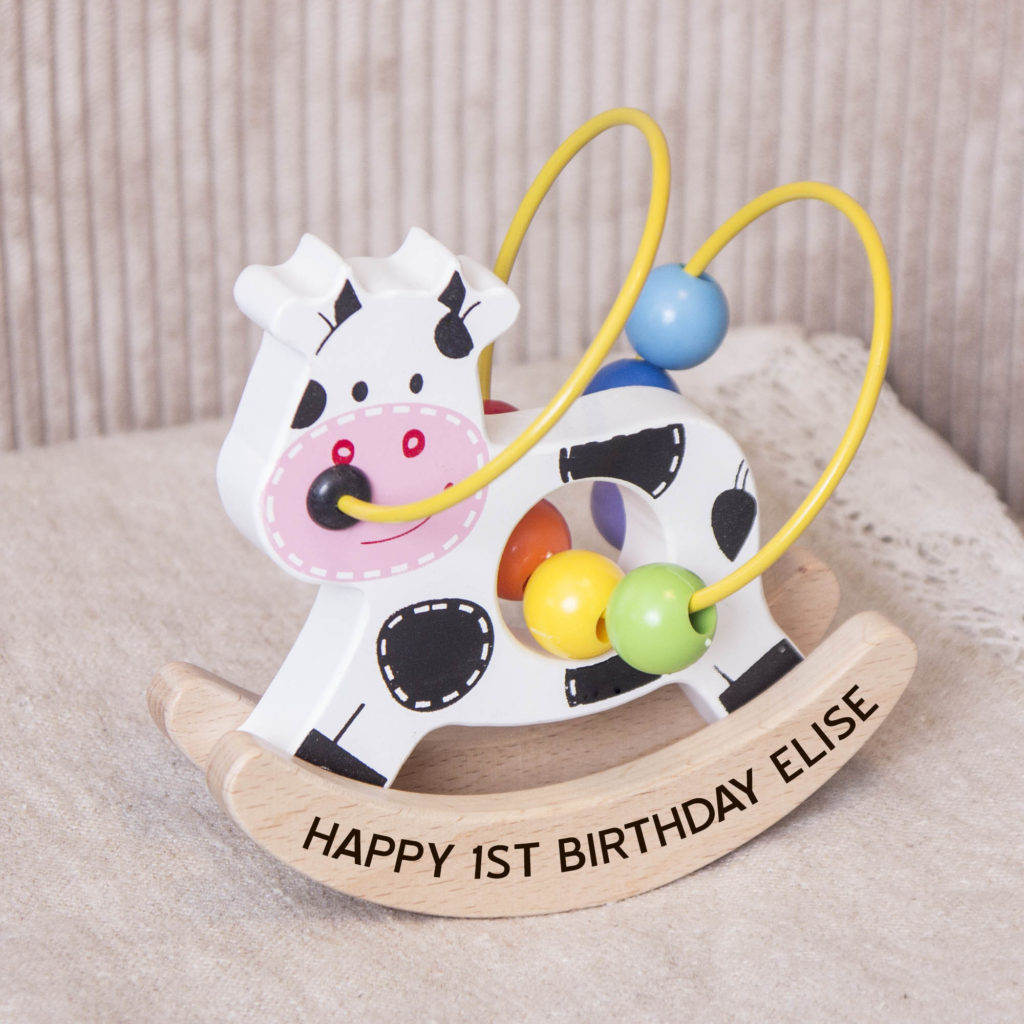 Personalised Wooden Cow Rocking Toy | The Laser Boutique