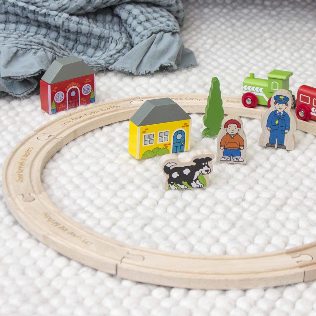 Personalised Children's Wooden Train Set Small Circle Toy | The Laser ...