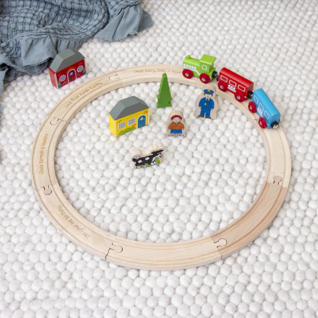 Personalised Children's Wooden Train Set Small Circle Toy | The Laser ...
