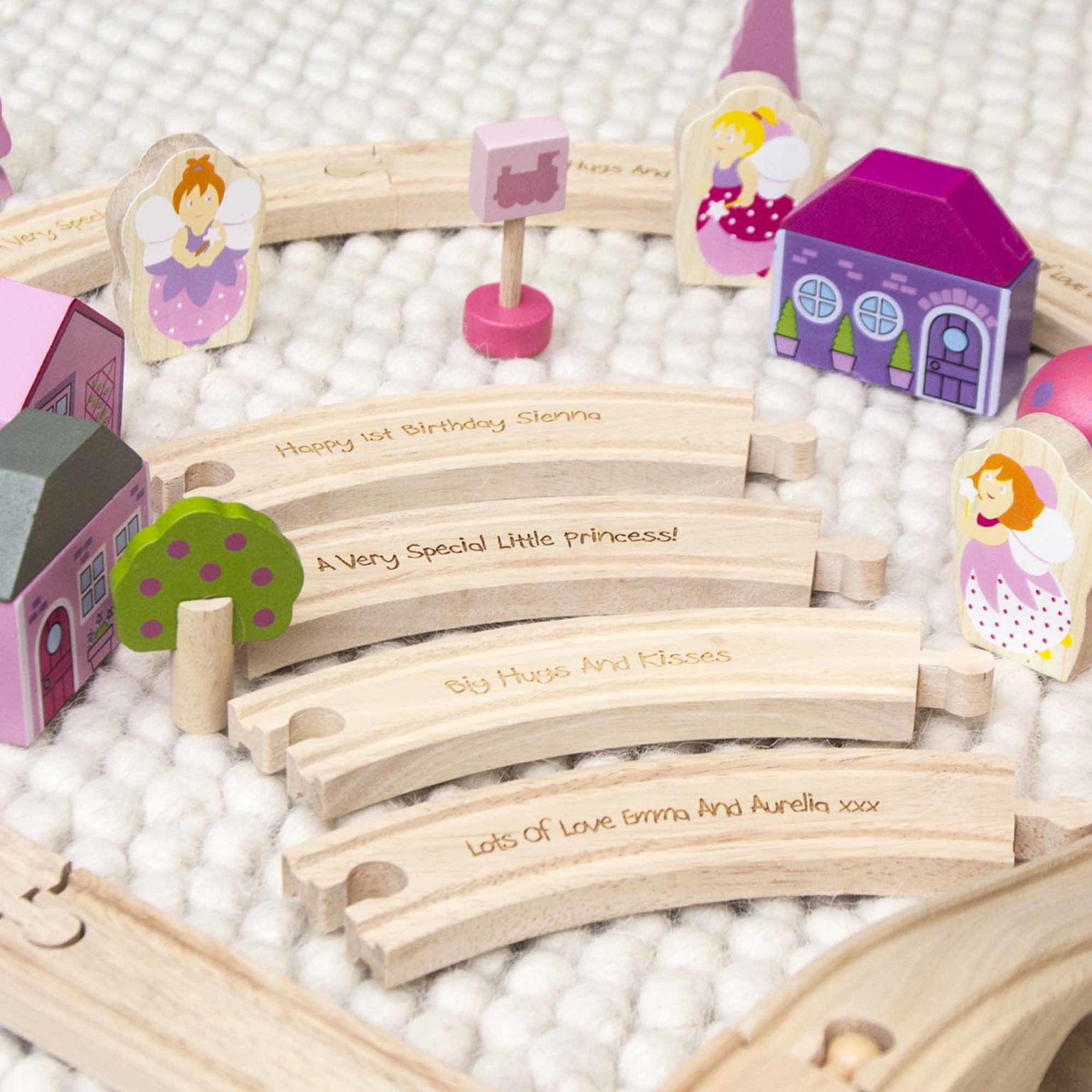 Personalised Fairy Princess Wooden Train Set Toy | The Laser Boutique