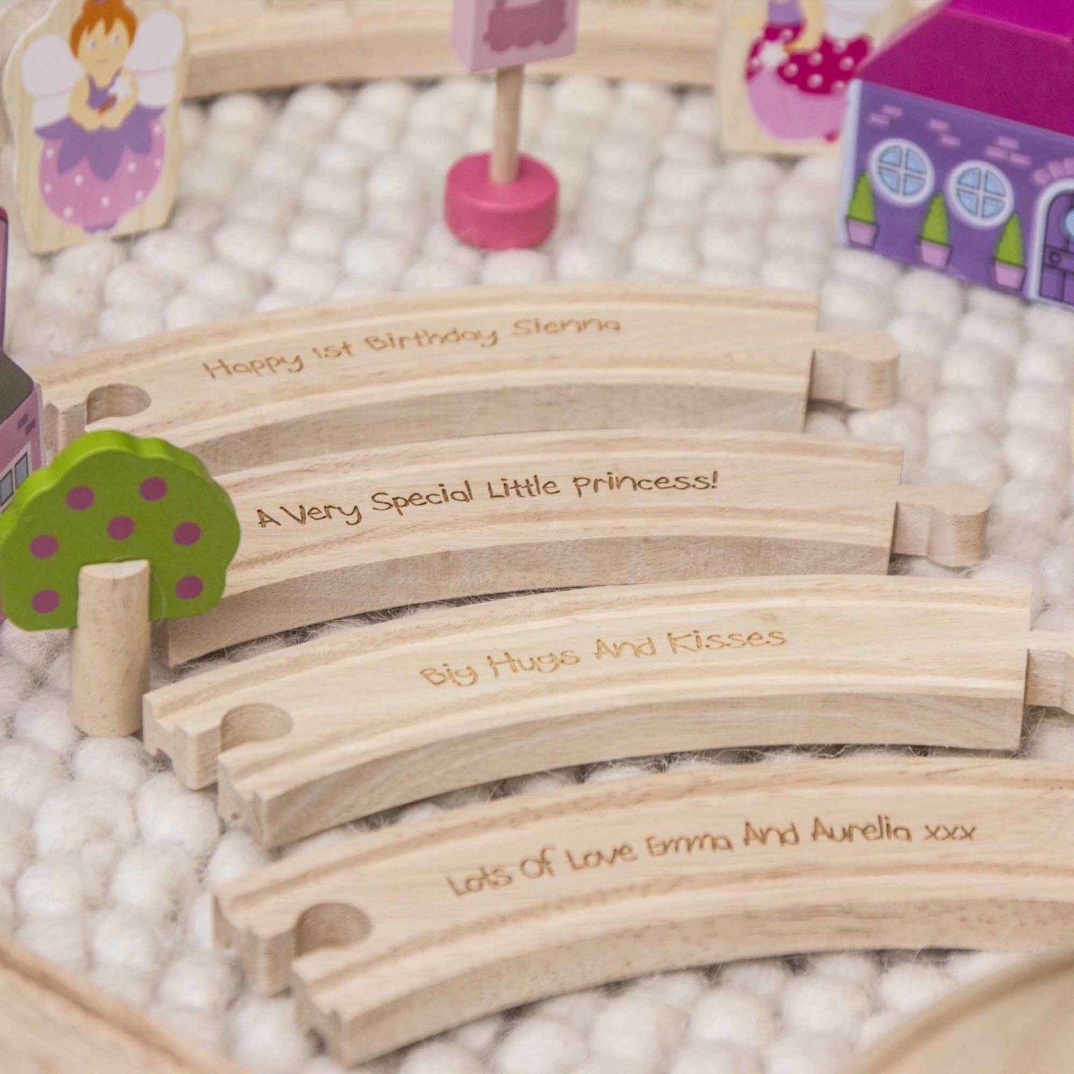 Personalised Fairy Princess Wooden Train Set Toy | The Laser Boutique