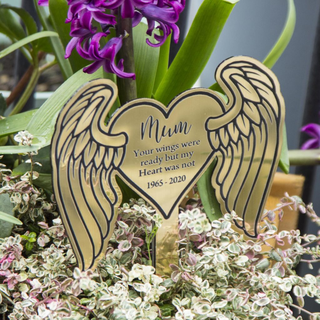 Personalised Memorial Angel Wings Plaque | The Laser Boutique