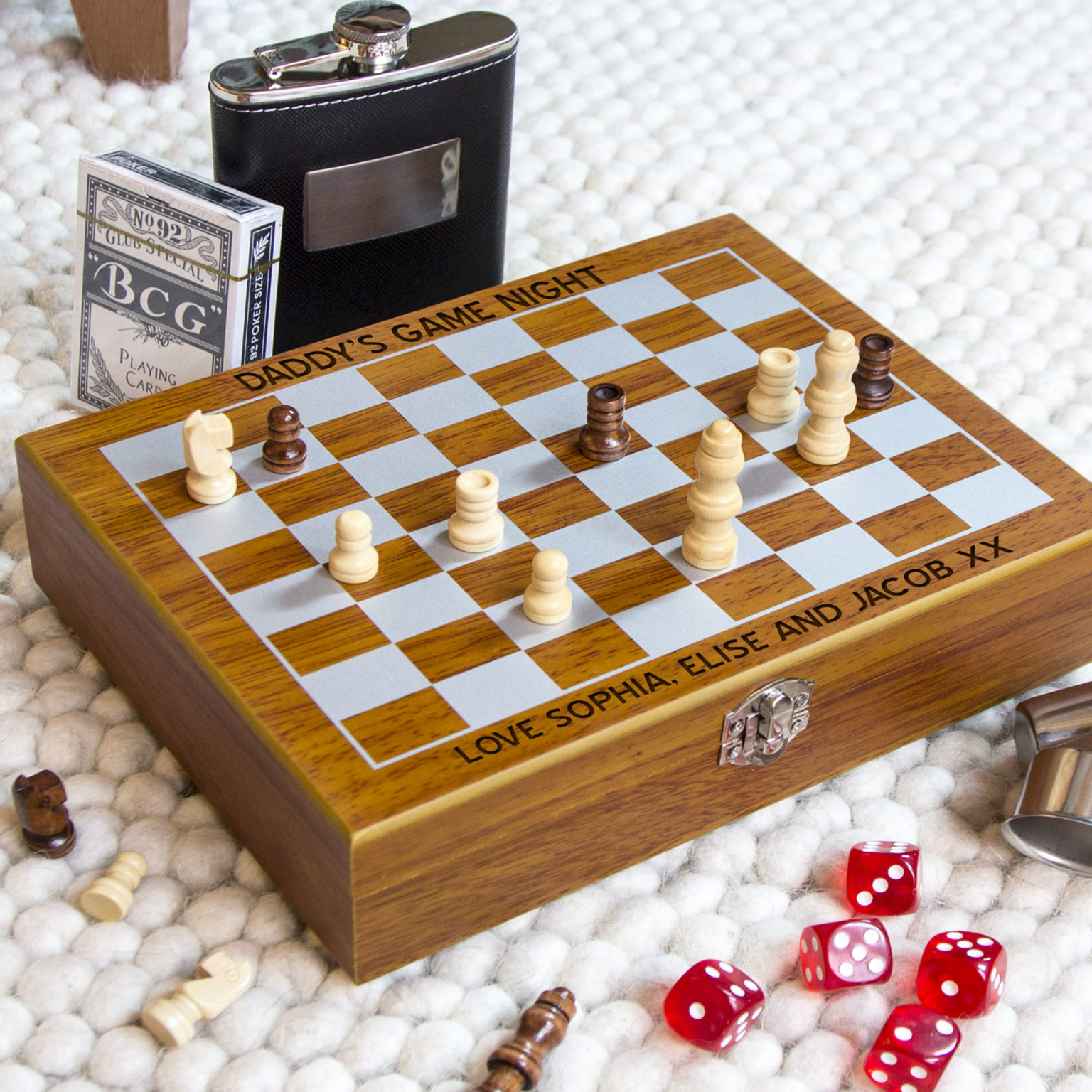 Personalised Man Game Night Set | The Laser Boutique