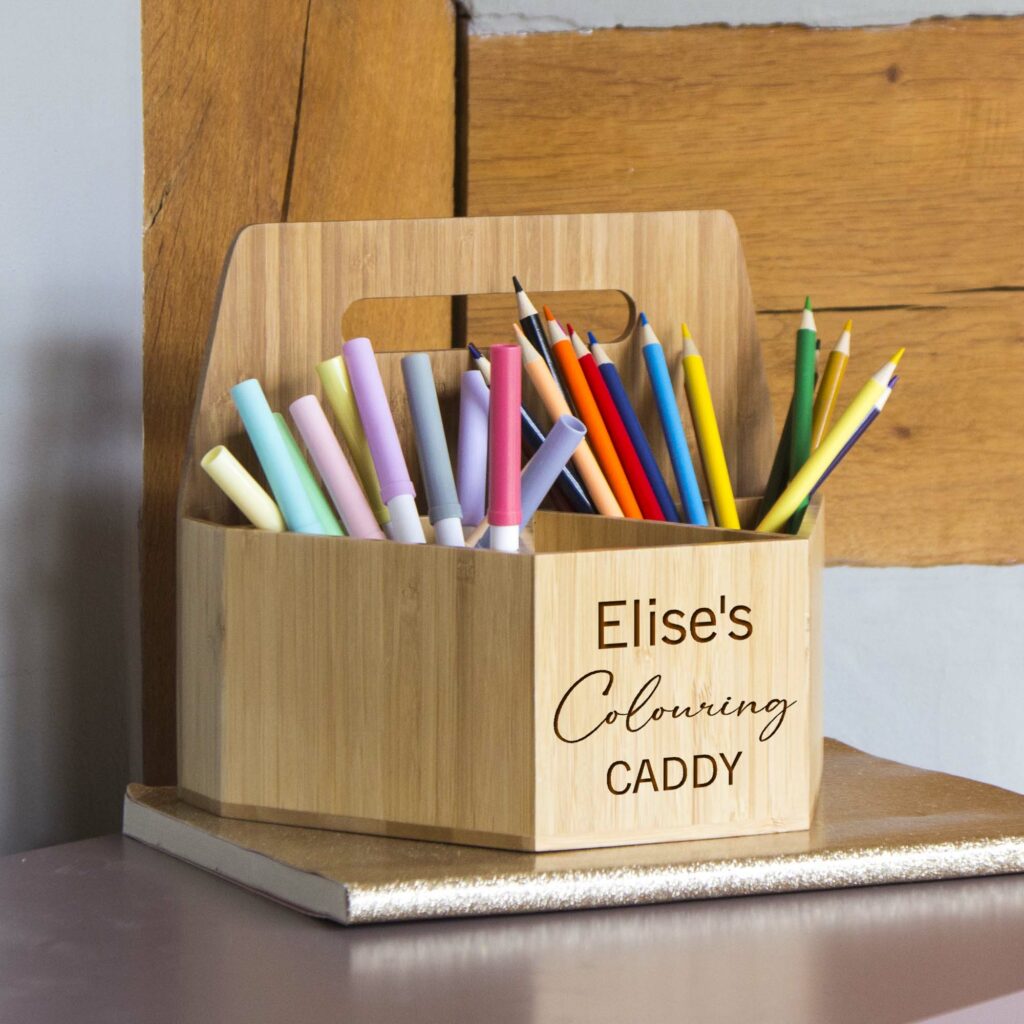 Personalised Wooden Art Craft Caddy Simple | The Laser Boutique